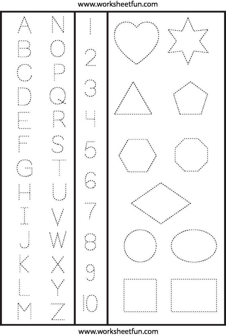 123 Tracing Worksheets Preschool Tracing Worksheets Free Shape | ABC ...