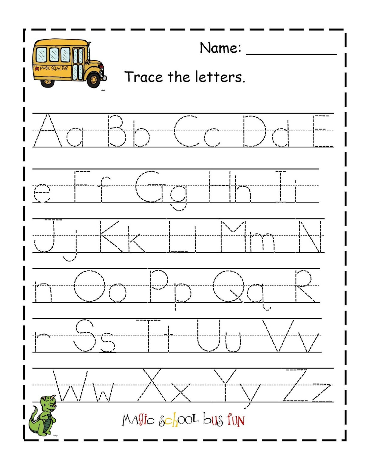 Traceable Alphabet Worksheets Printable Free | ABC Tracing Worksheets