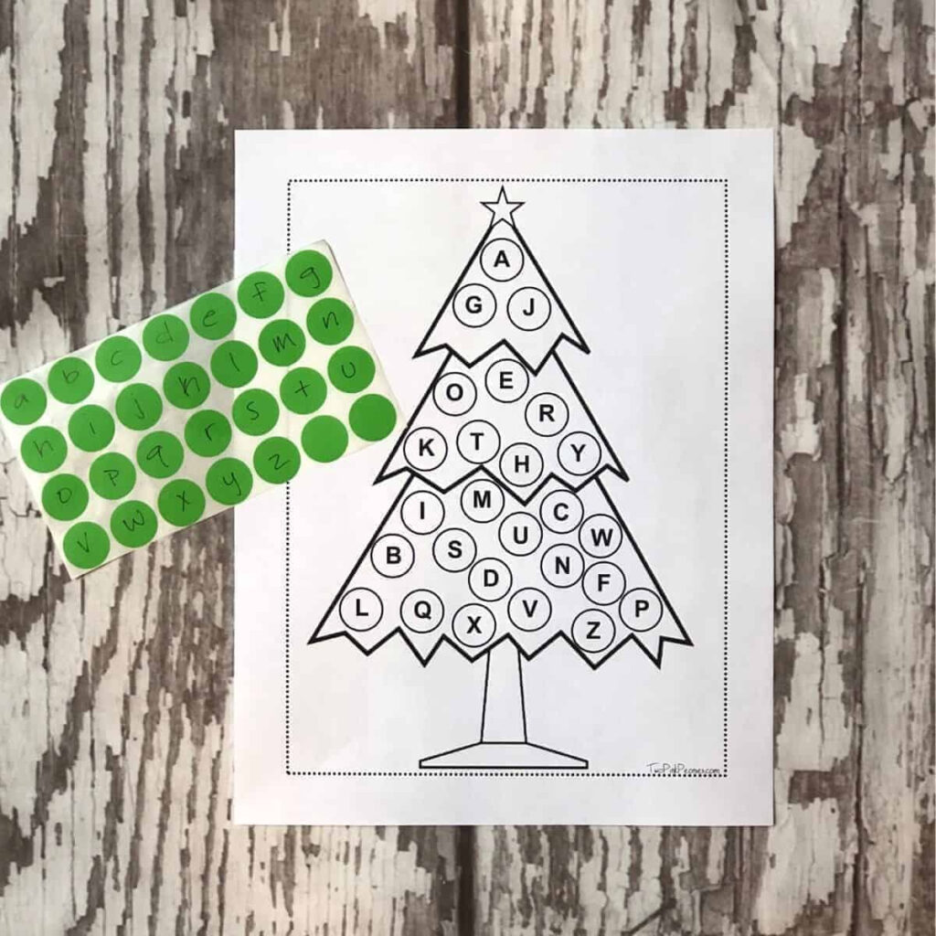 Christmas Tree Alphabet Match | ABC Tracing Worksheets