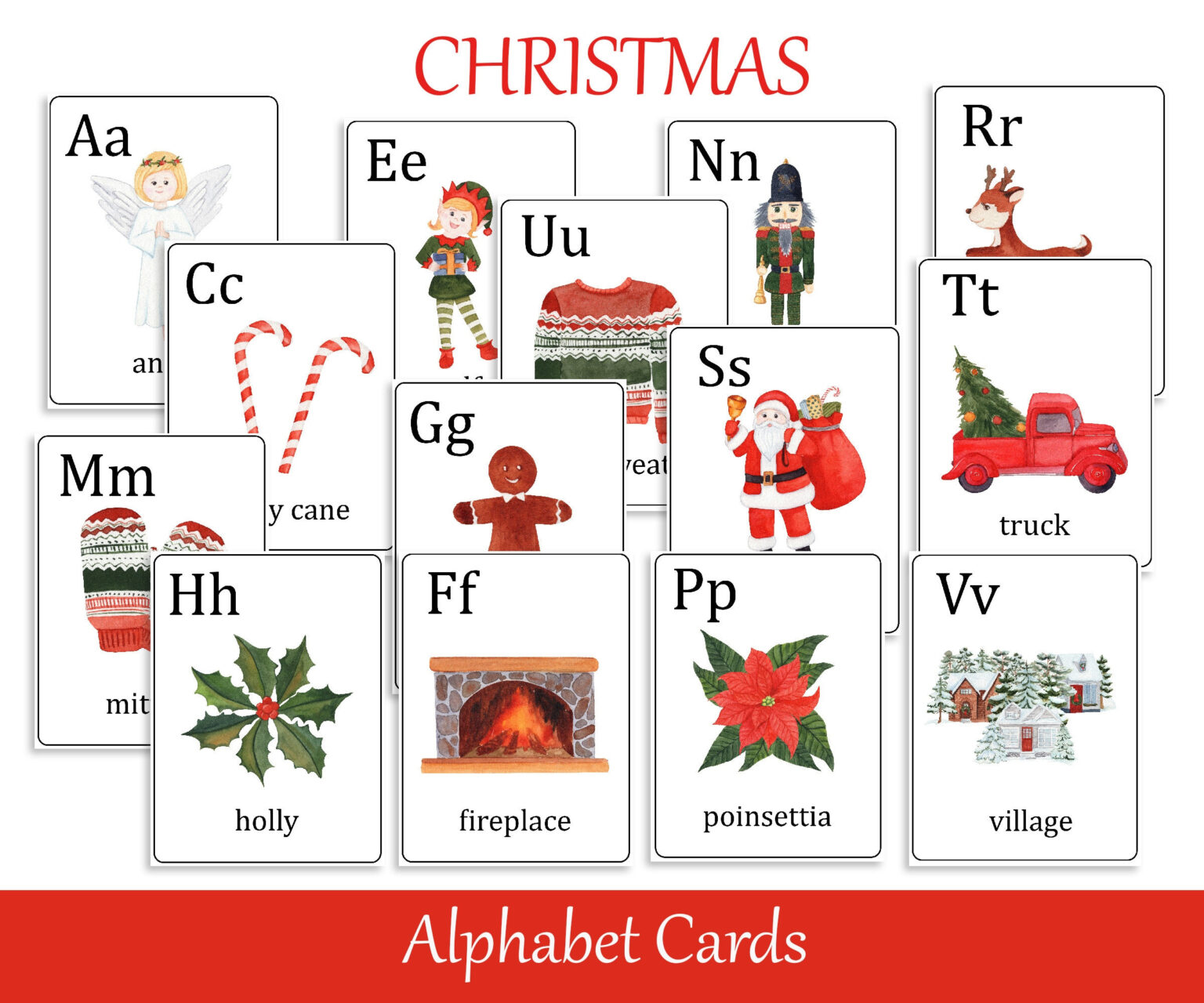 Christmas Themed Words For Each Letter of the Alphabet | ABC Tracing ...