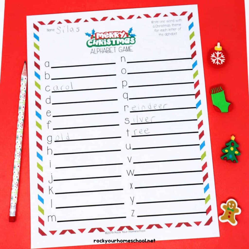 Christmas Alphabet Game Printable | ABC Tracing Worksheets