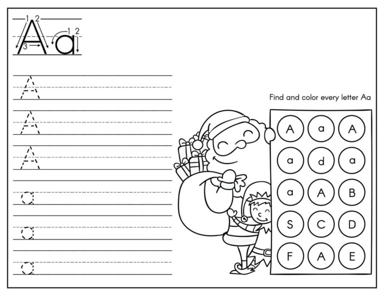 Christmas Alphabet Worksheets For Kindergarten | ABC Tracing Worksheets